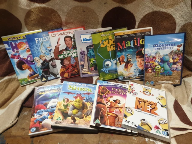 DISNEY PIXAR DREAMWORKS Kids 11 Dvd Collection Shrek Frozen Monsters ...