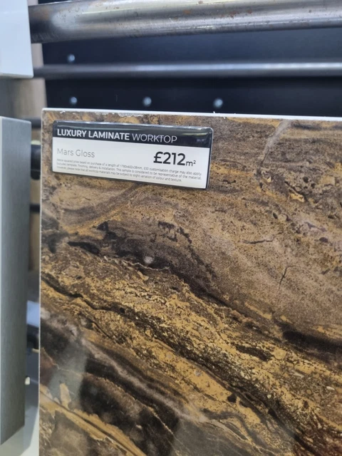 LUXURY LAMINATE MARS Gloss Kitchen Worktop Wren kitchens 2 pieces. £100 ...