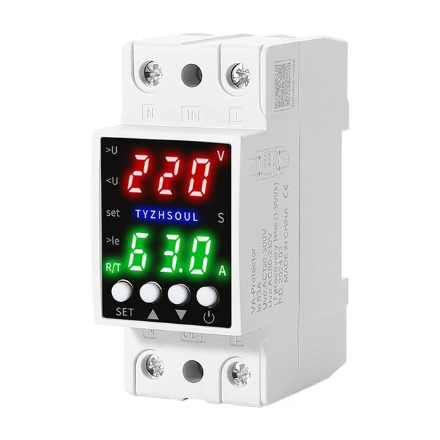 VOLTAGE PROTECTION DEVICE Dual Display LCD for Over Under Current ...