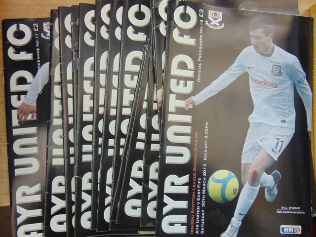 BUNDLE OF 14 x Ayr United FC Programmes 2012/13 Listed £1.99 - PicClick UK