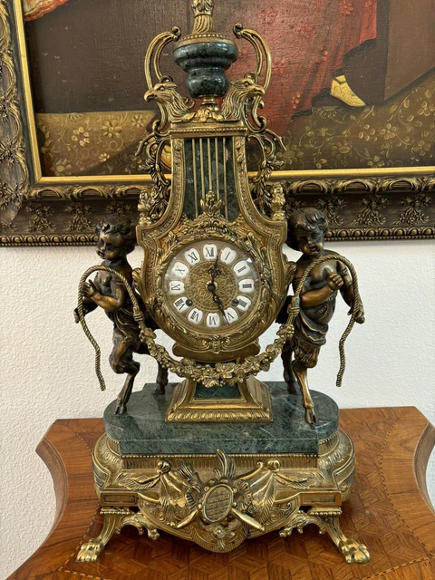 VINTAGE LANCINI ITALIAN Candelabras and Mantle Clock Made In Italy Very ...