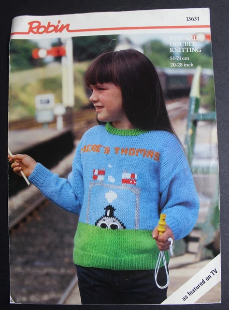 VINTAGE ROBIN CHILD'S Thomas the Tank Engine Sweater Knitting Pattern ...