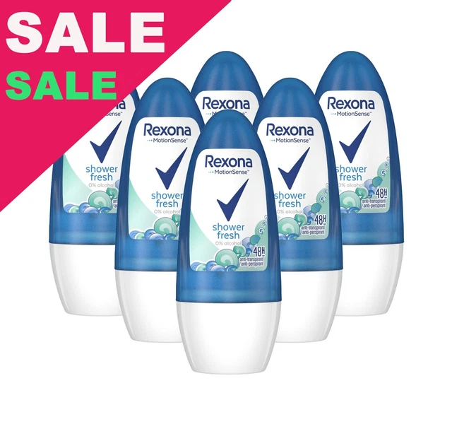 REXONA SHOWER FRESH Deodorant Anti-transpirant Roll-On 50 ml 3, 6 Pack ...