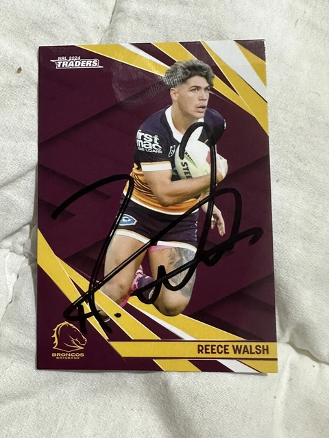 SIGNED REECE WALSH Brisbane Broncos 2024 NRL Traders Card EUR 18,70 ...
