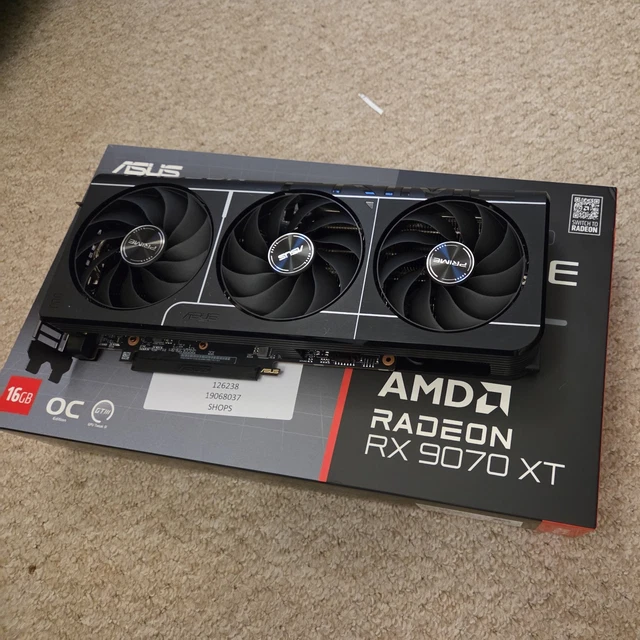 ASUS PRIME AMD Radeon RX 9070 XT 16gb, less than 3hours used £547.30 ...