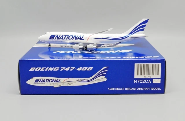 NATIONAL AIRLINES BOEING 747-400 N702CA 1/400 scale desk model NEW JC ...