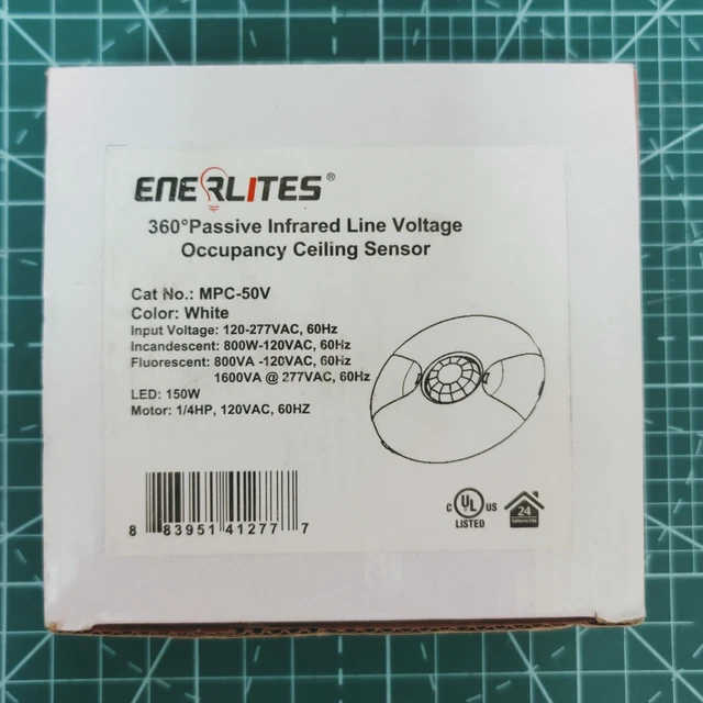 ENERLITES - MPC-50V Ceiling Occupancy Sensor by PIR Sensor White Free ...
