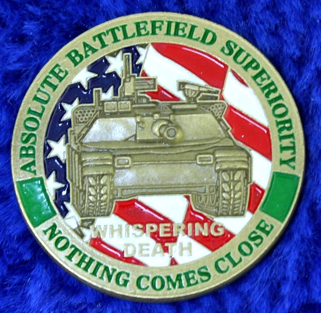 US ARMY M1 M1A1 M1A2 Abrams Tank Whispering Death Challenge Coin ZZ-2 ...