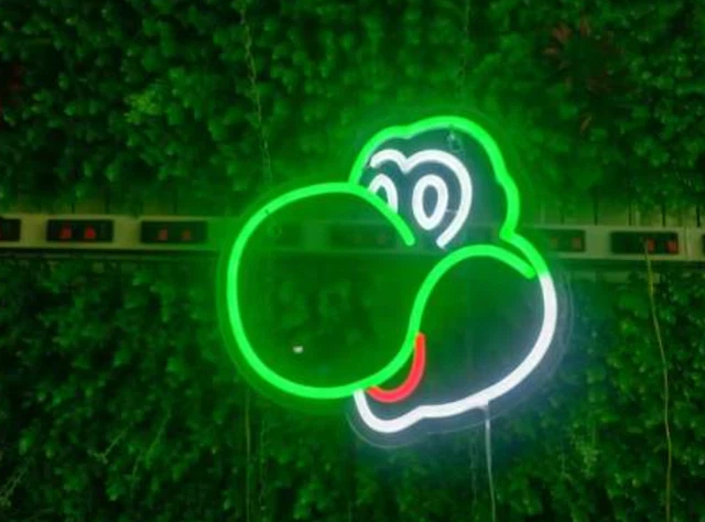 DRAGON YOSHI NEON LIGHTS LED SIGN Gamer Room Wall Decor KIDS BEDROOM ...