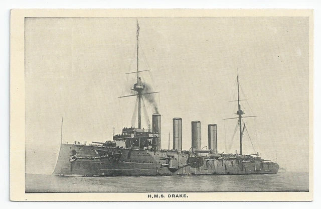 HMS DRAKE DRAKE class Armoured Cruiser Royal Navy - Unused PC EUR 14,29 ...