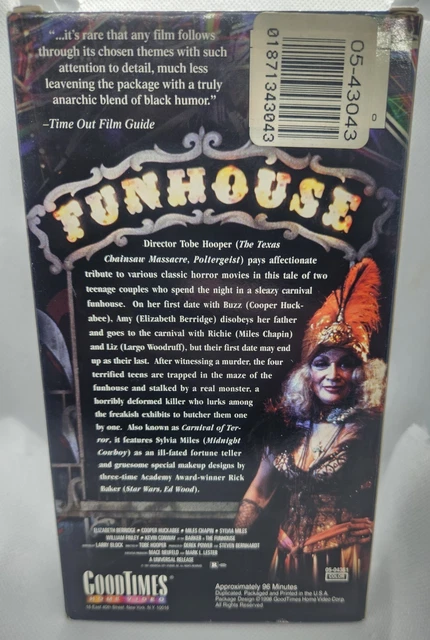 THE FUNHOUSE 1981 - VHS (GoodTimes Home Video, 1998) Tobe Hooper ...