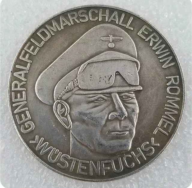 WW2 GERMAN ERWIN Rommel Afrika Korps Coin DAK Propaganda Medal ...