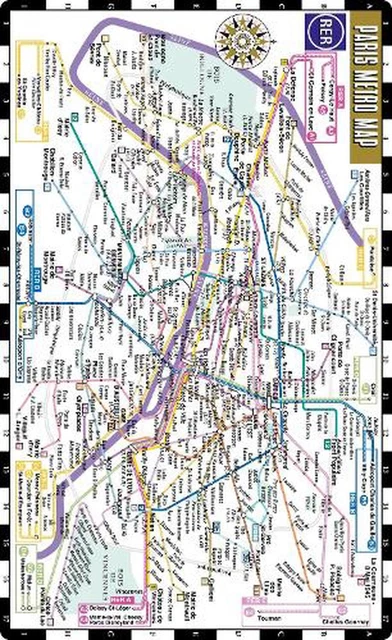 STREETWISE PARIS METRO Map - Laminated Metro Map of Paris, France: City ...