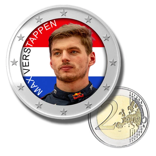 2 EURO COLOR Coin "Max Verstappen" - 2 Euro Coloured Coin - Bank Fresh ...