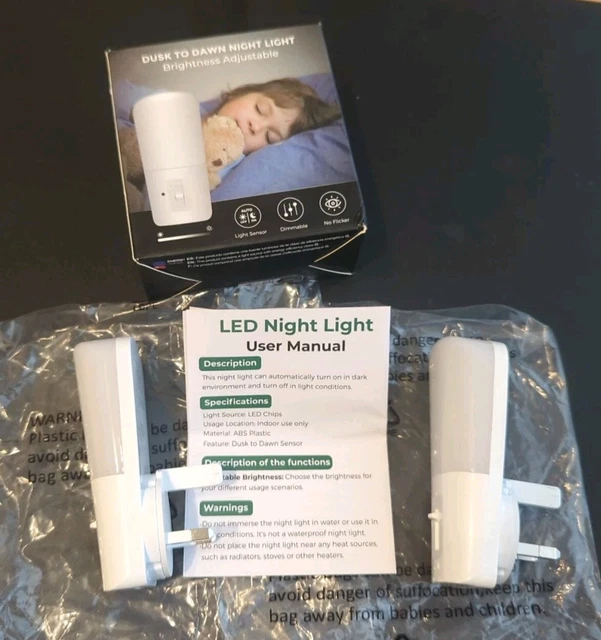 LOHAS-LED PLUG IN Night Lights, Brightness Adjustable, Light Sensor ...