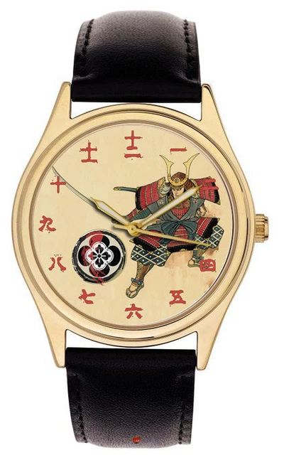 STUNNING ANTIQUE SAMURAI Parchment Art Kanji Dial Japanese Wrist Watch ...