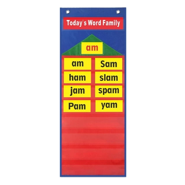 WORD FAMILY POCKET Chart Phonic Word Building Chart with 217 Cards for ...