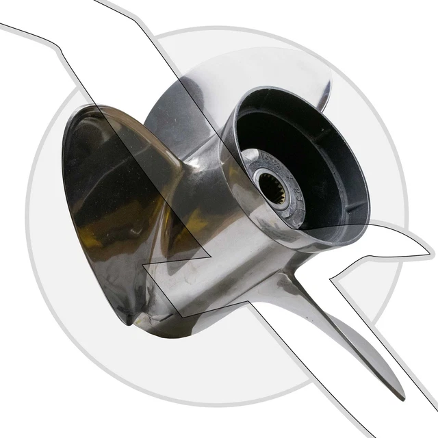 OMC COBRA SX Volvo Penta 14-1/4 x 23 Pitch LH Stainless Steel Propeller ...