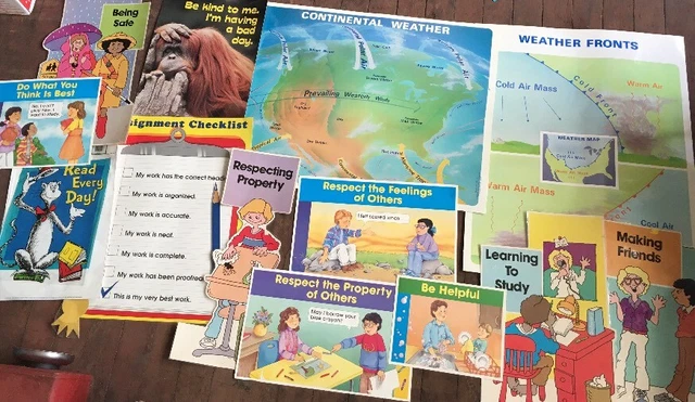CLASSROOM EDUCATIONAL POSTER Lot of 13 Seuss Respect Weather Safe Kind ...