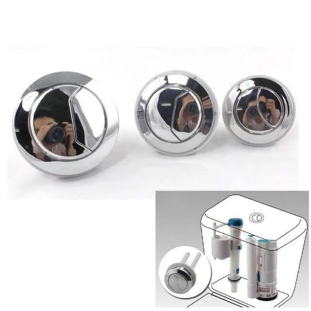 PLASTIC DUAL FLUSH Toilet Water Tank Push Button With 2 Rod for 38 48 ...
