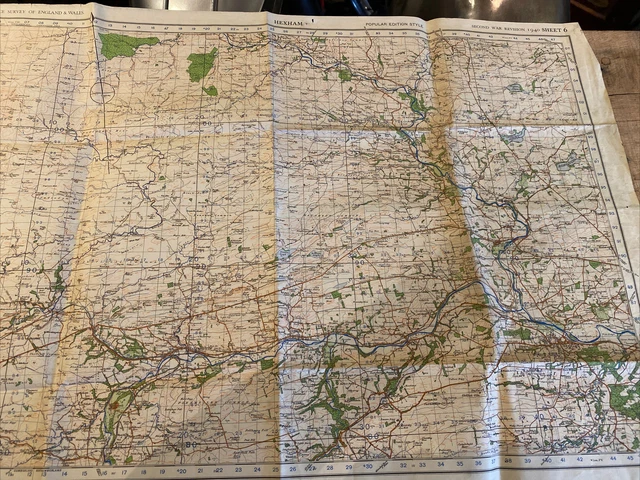 WW2 WAR OFF. OS Map. HEXHAM War Revision 1940. Sheet 6 EUR 10,41 ...