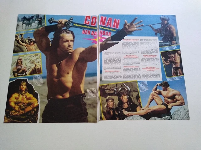 CONAN ARNOLD SCHWARZENEGGER Sandahl Kate Bush Dire Straits clippings ...
