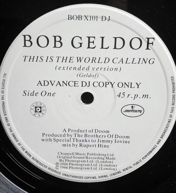 BOB GELDOF - This Is The World Calling, 12", (Vinyl) £21.57 - PicClick UK