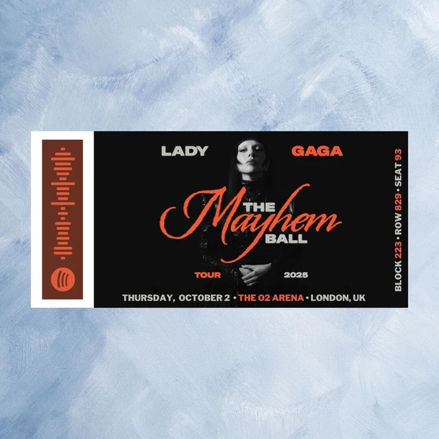 LADY GAGA MAYHEM Ball Tour Personalised Customisable Souvenir Concert Ticket £4.87 - PicClick UK