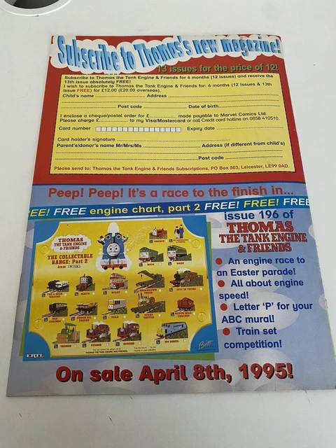 VINTAGE THOMAS THE Tank Engine & Friends Magazine 7th Apr 1995 Issue ...