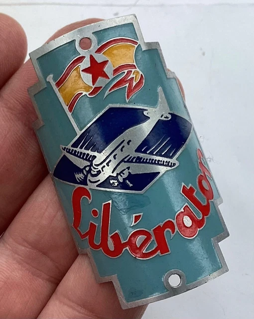 ANCIENNE PLAQUE DE Vélo Liberator Avion 1940 Old Enamel Bicycle Plate ...