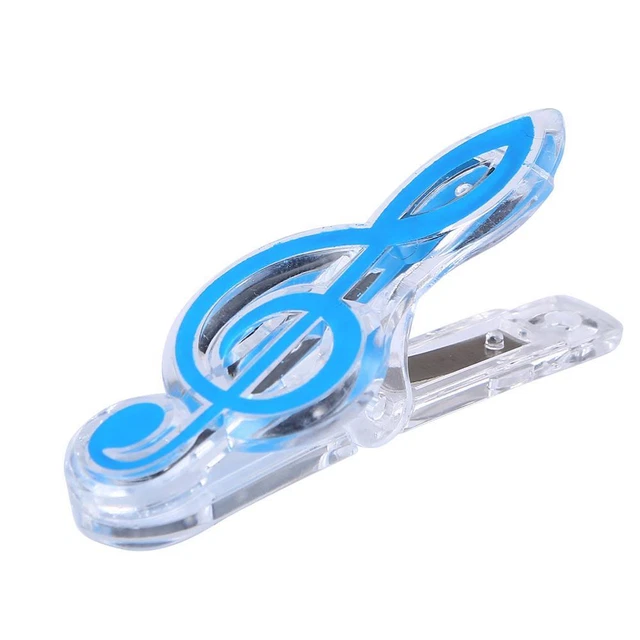 PLASTIC MUSICAL NOTE Letter Paper Clip Piano Sheet Holder (Blue) EUR 6 ...