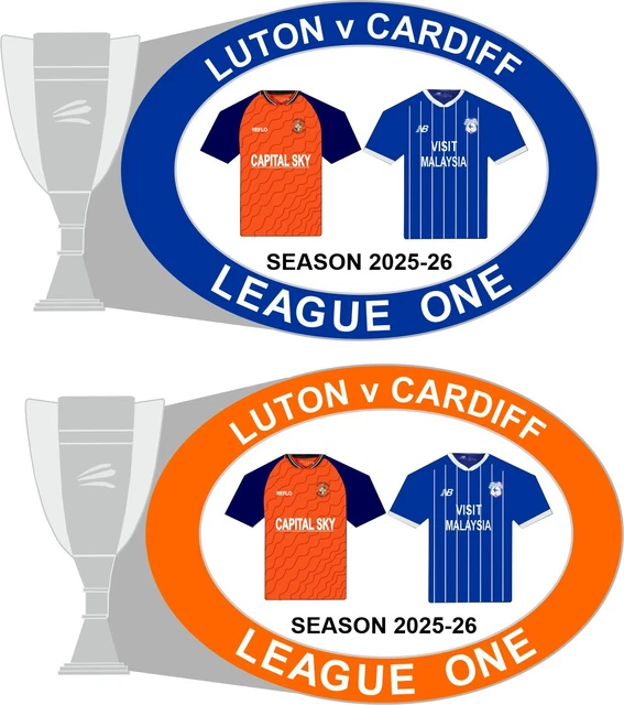 LUTON V CARDIFF League One Season 2025-26 Matchday Pin Badges £3.50 ...