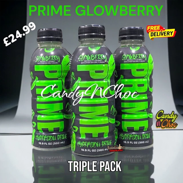 PRIME HYDRATION GLOWBERRY KSI & Logan Paul US IMPORT RARE IN HAND READY ...