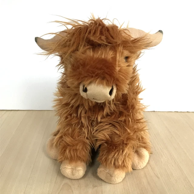 LIVING NATURE HIGHLAND Cow Coo Soft Toy Plush Medium Sitting 22cm Tall ...
