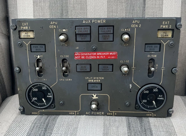 GENUINE BOEING 747 Aux Power Cockpit Control Panel-Ideal For Simulator ...