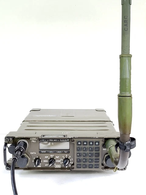 HARRIS AN/PRC-138 MILITARY Manpack Radio extras - HF VHF SSB AM CW FM 1 ...