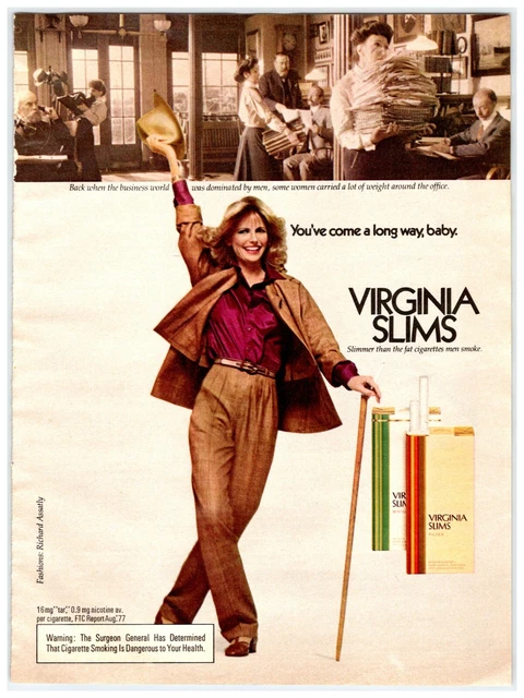 1978 PRETTY WOMAN VIRGINIA SLIMS CIGARETTES 1970's 8"X10.75" Magazine ...