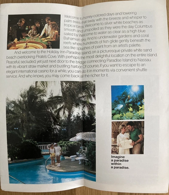 1980S HOLIDAY INN HOTEL PARADISE ISLAND NASSAU BROCHURE TRAVEL FOLDER ...