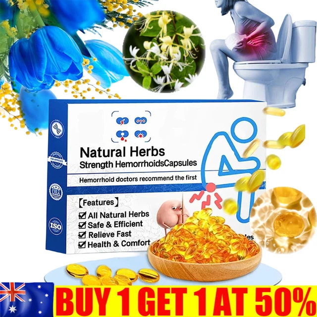 NATURAL HERBAL STRENGTH Hemorrhoid Capsules, Hemorrhoid Treatment ...