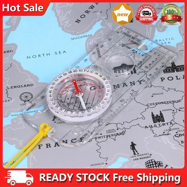 ORIENTEERING CAMPING SCOUTS Baseplate Map Magnifying Compass Ruler ...