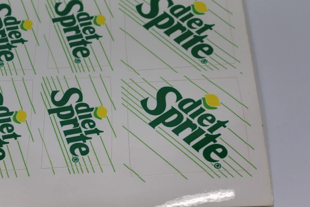 1989 SHEET ADVERTISING Labels Stickers Diet Sprite 12 Decals #19513 ...