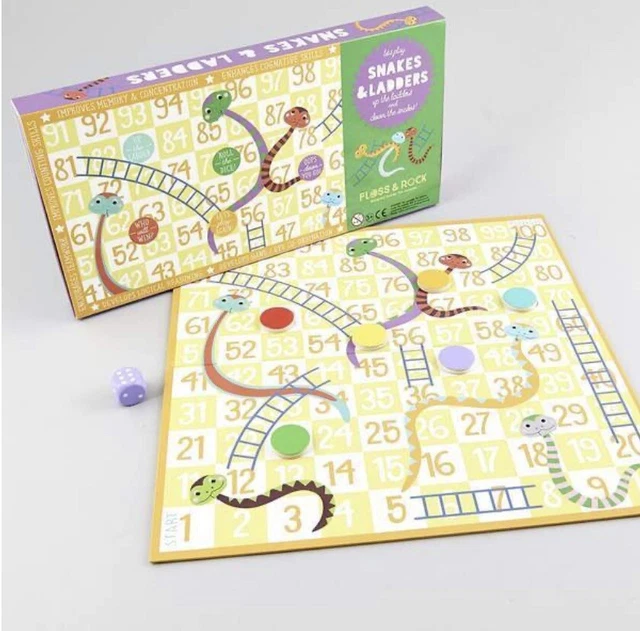 FAMILY KIDS SNAKES and Ladders Board Game Traditional Children Games ...