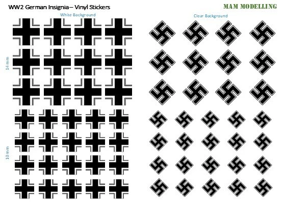WW2 GERMAN AIRCRAFT/TANK/DIORAMA Insignia Stickers: Balkan Cross ...