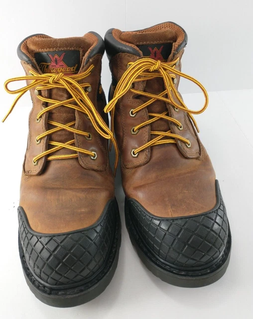 THOROGOOD DRI-LEX WATERPROOF Brown Leather ASTM Safety Toe WORK BOOTS ...