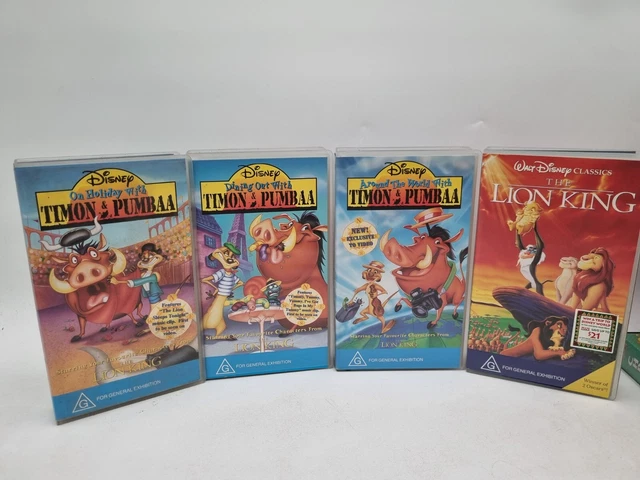 VINTAGE 90S DISNEY TIMON & PUMBAA VHS Collection x3 And Lion King Video ...