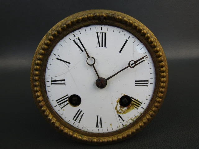 ANTIQUE FRENCH CLOCK movement with dial & bezel - spares parts by Japy ...