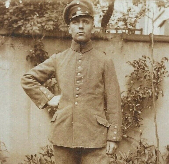 WW1 PHOTO POSTCARD Handsome German Soldier / Officer Posing Outside Gay ...