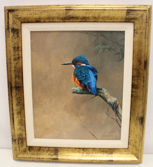 IAN BOSWORTH KINGFISHER On Branch SIGNED ORIGINAL Oil Painting c.2002 ...