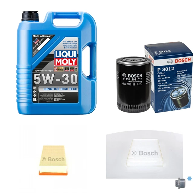 BOSCH INSPECTION SET 5L Liqui Moly Longtime High Tech 5W-30 pour Audi ...