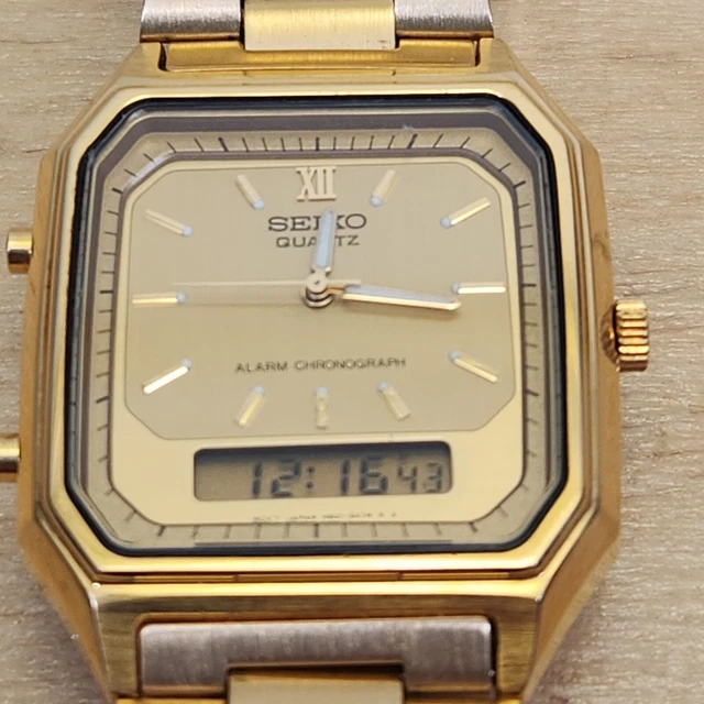 RARE VINTAGE SEIKO H601-5521 Analog / Digital Lcd Alarm Chronograph Watch $249.00 - PicClick AU